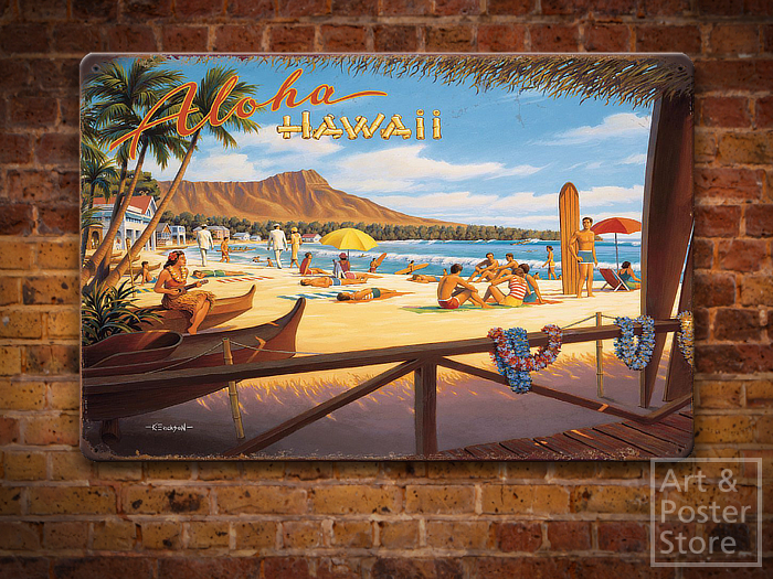 Second Life Marketplace - Aloha Hawaii | Tiki Poster | Rusty Metal ...